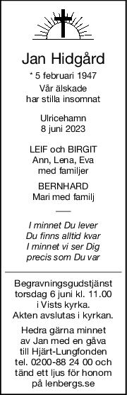 Familj - Dödsannonser - Ulricehamns Tidning