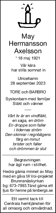 Familj - Dödsannonser - Ulricehamns Tidning