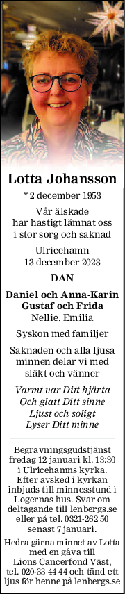 Familj - Dödsannonser - Ulricehamns Tidning