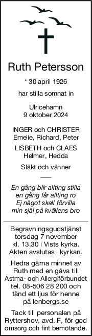 Familj - Dödsannonser - Ulricehamns Tidning