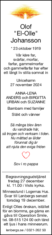 Familj - Dödsannonser - Ulricehamns Tidning
