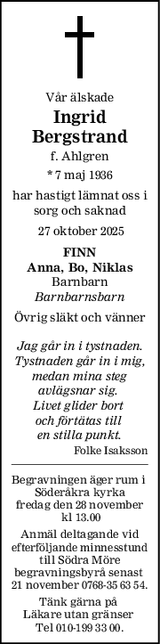 Familj - Dödsannonser - Blekinge Läns Tidning